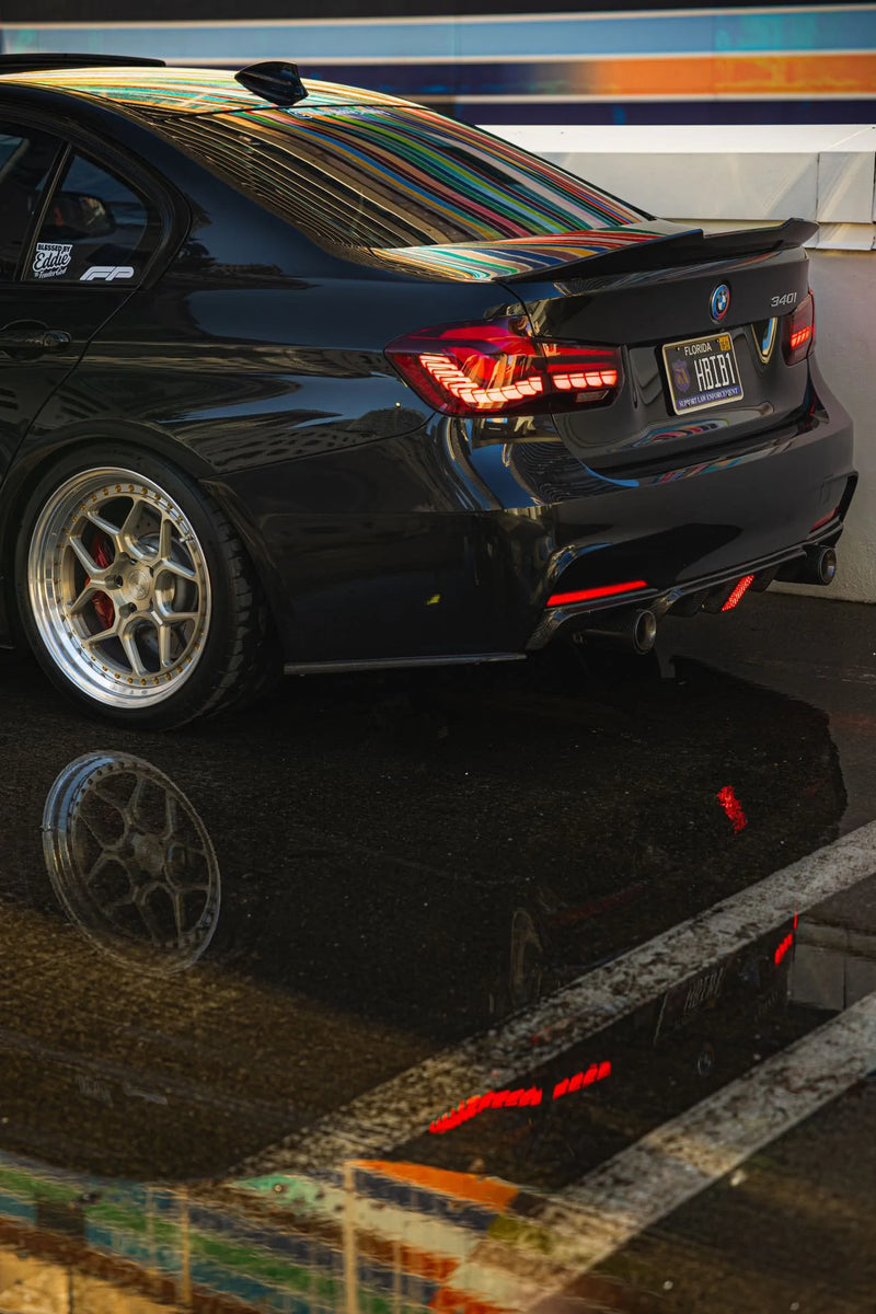 K Style Carbon Fiber Rear Diffuser w/ F1 Brake Light - F3X 3-Series ...